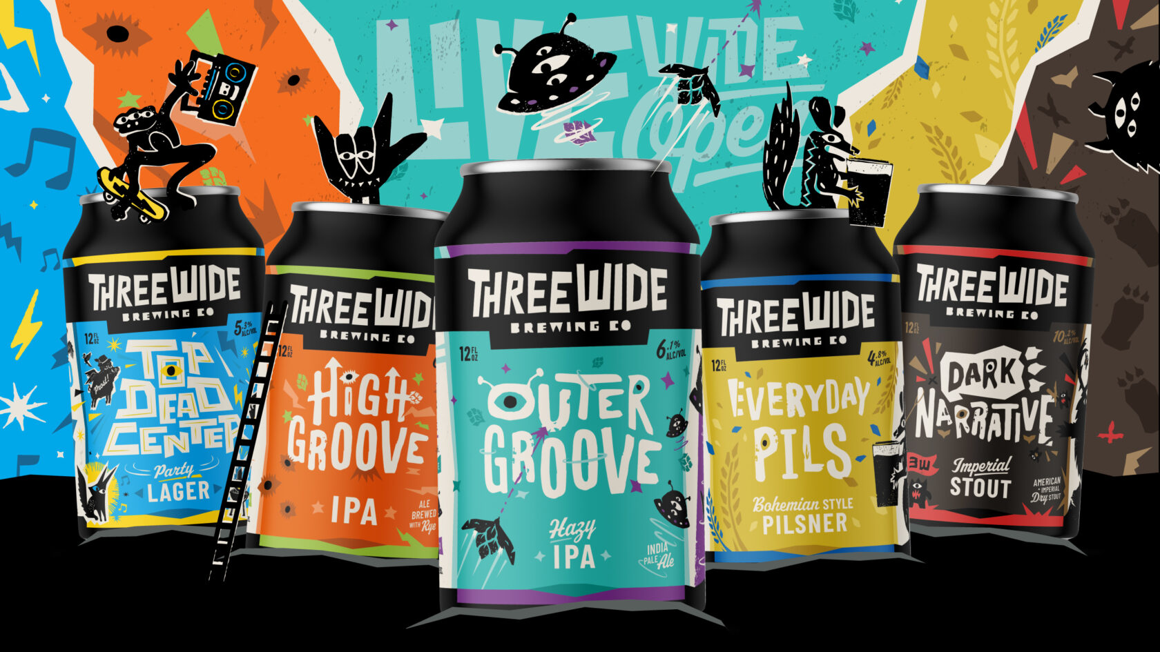 Three Wide Beer - Caliber Creative • Branding | Digital | Print | Marketing