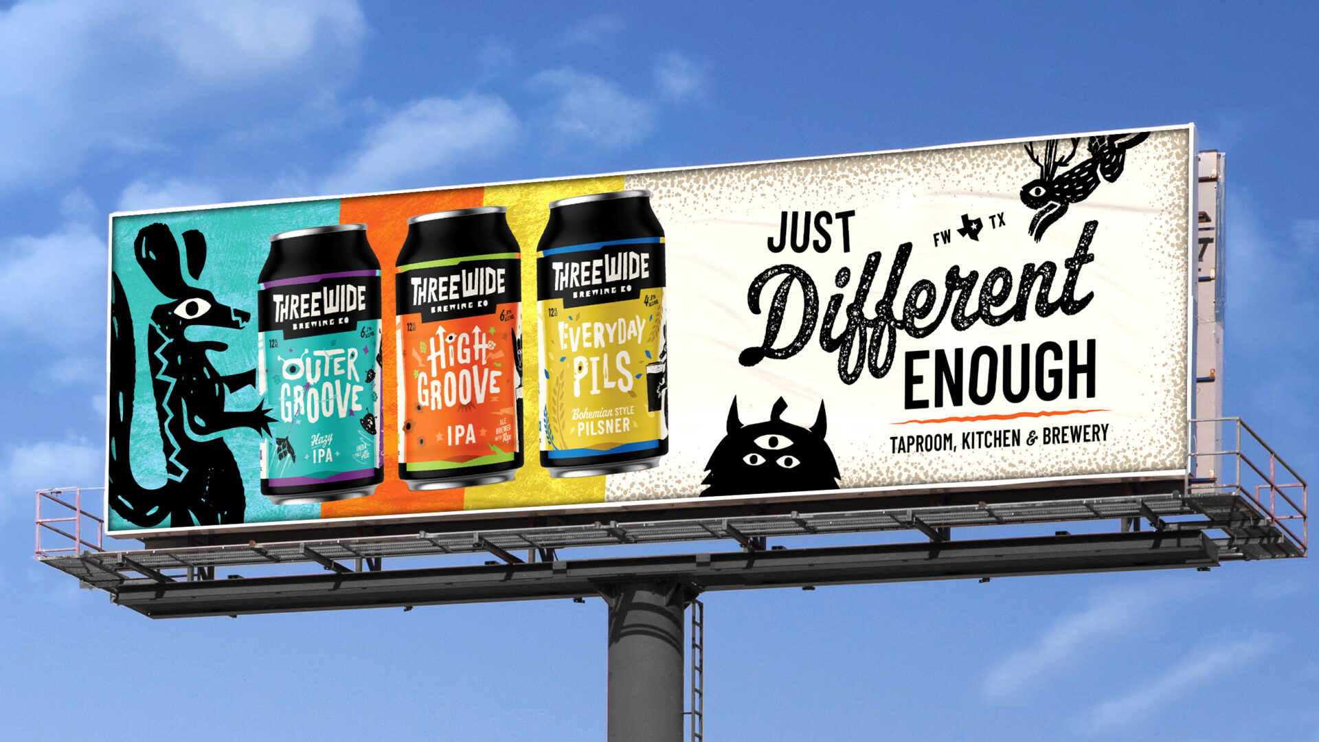 Three Wide Beer - Caliber Creative • Branding | Digital | Print | Marketing